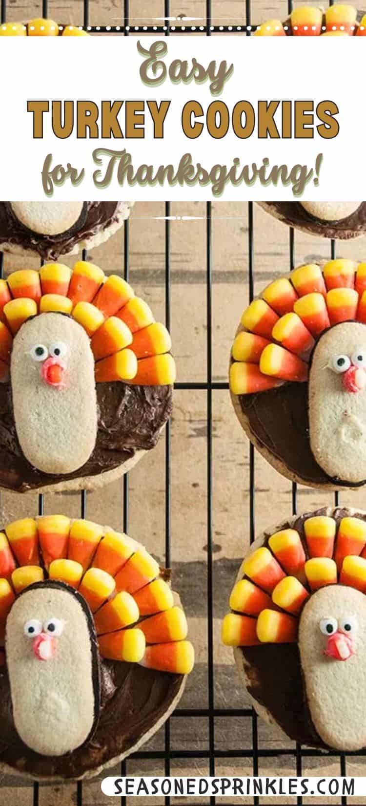 Easy Turkey Cookies for Thanksgiving - Seasoned Sprinkles