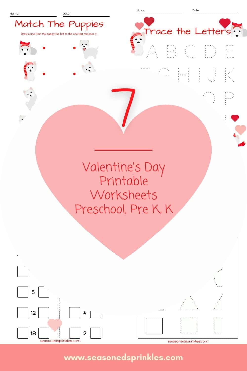 Valentine's Day printable packet for kindergarten - Seasoned Sprinkles