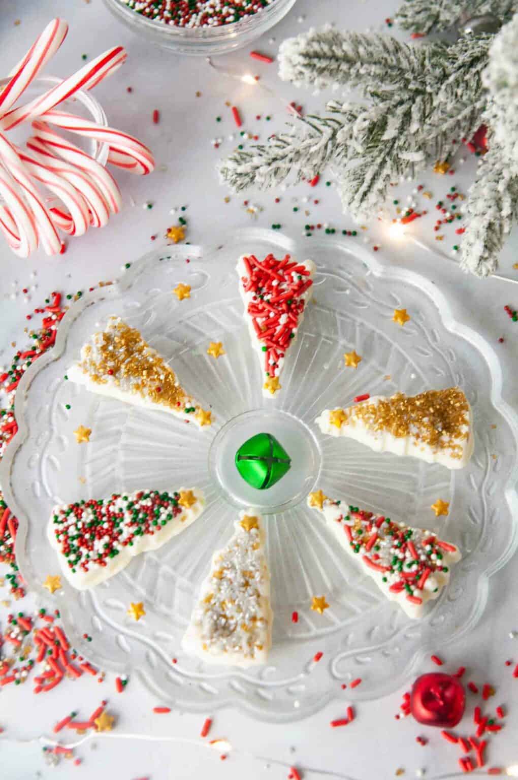 Homemade Christmas Tree Chocolate Candy - Seasoned Sprinkles
