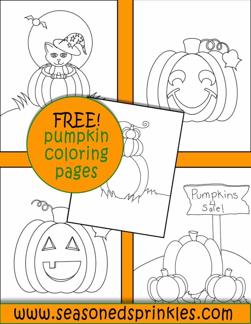 Free Printable Pumpkin Coloring Pages - Seasoned Sprinkles