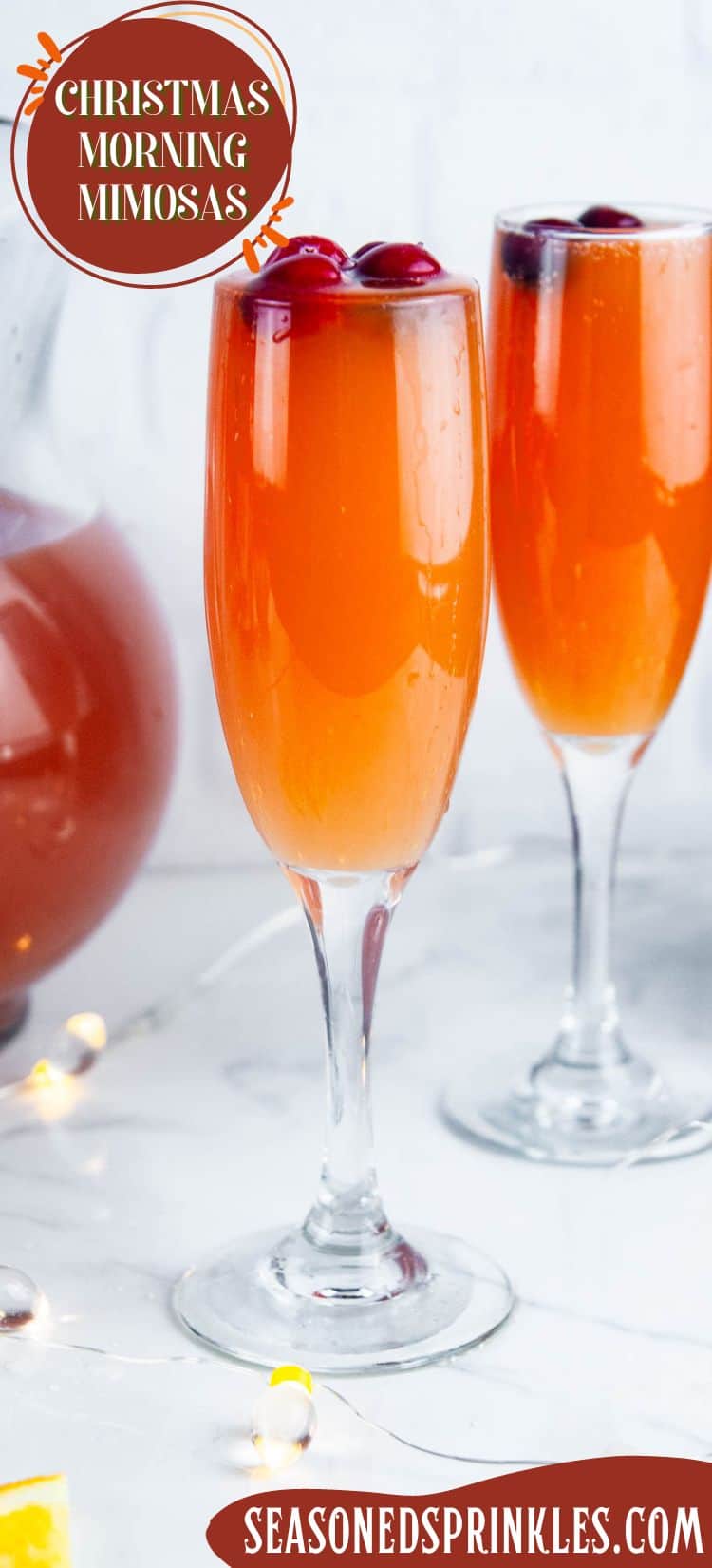 Christmas Morning Mimosas (Easy Holiday Mimosa) - Seasoned Sprinkles