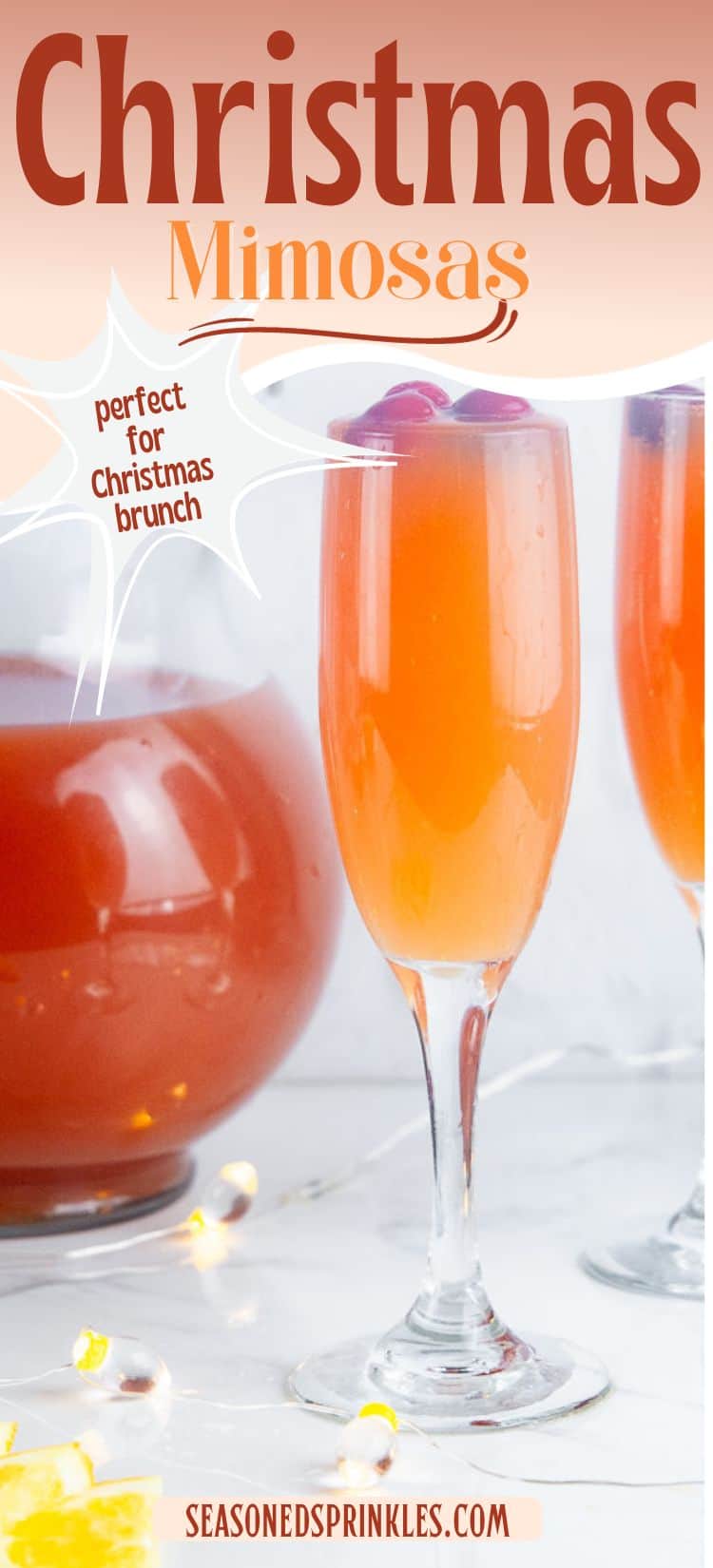 Christmas Morning Mimosas (Easy Holiday Mimosa) - Seasoned Sprinkles