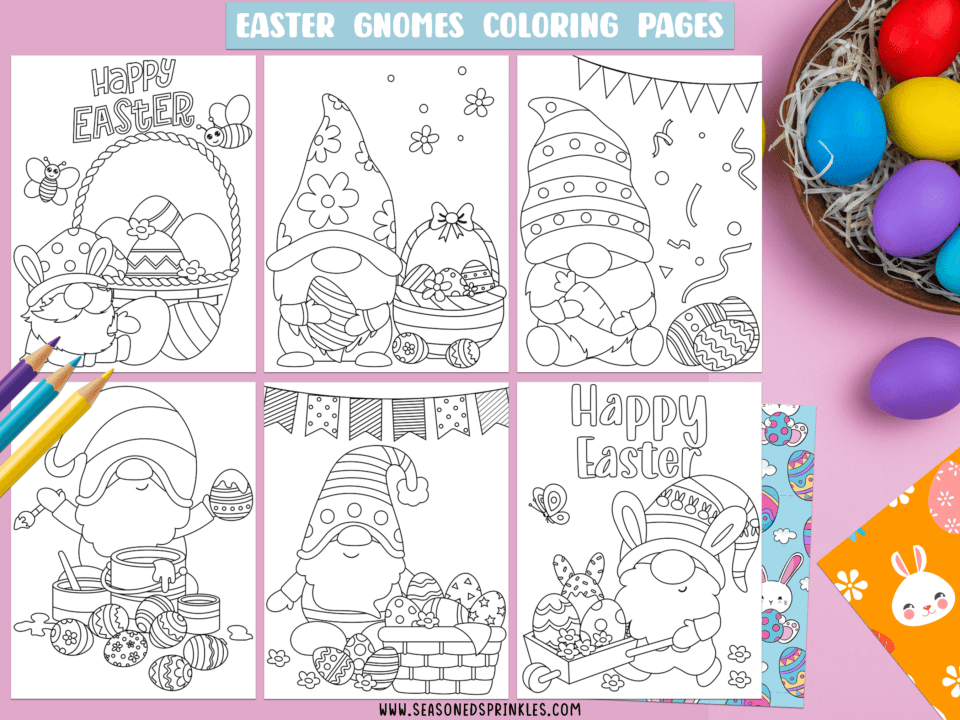 Free Easter Gnomes Coloring Pages - Seasoned Sprinkles