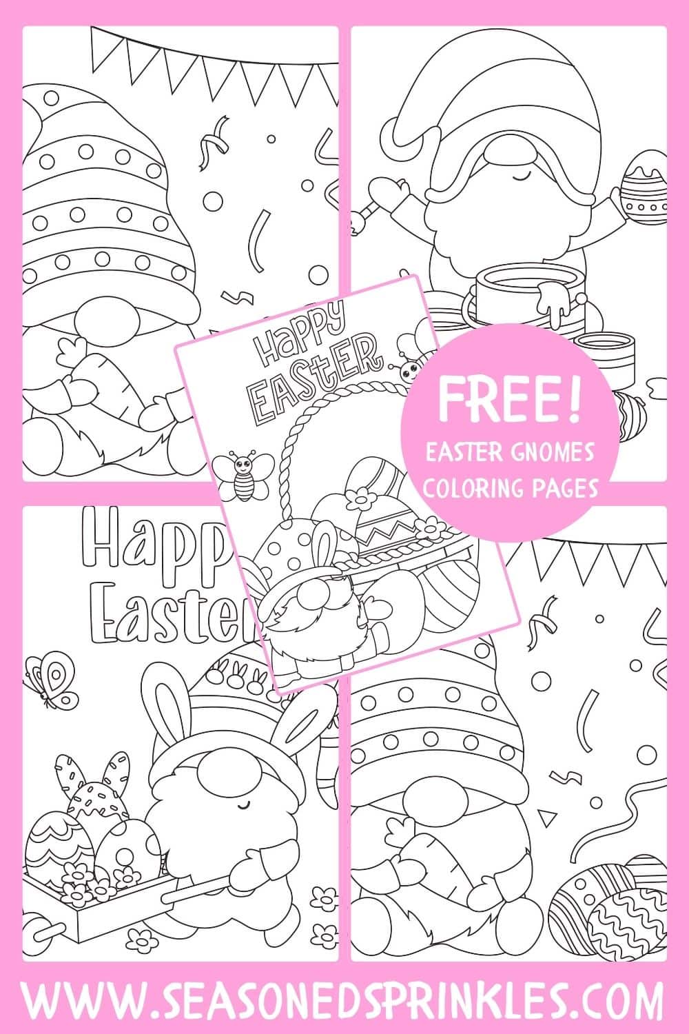 Free Easter Gnomes Coloring Pages - Seasoned Sprinkles