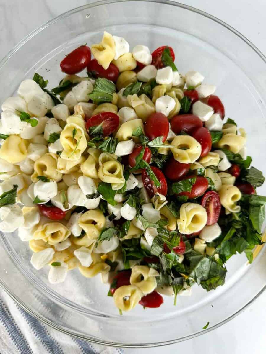 Caprese Tortellini Pasta Salad with Pesto - Seasoned Sprinkles