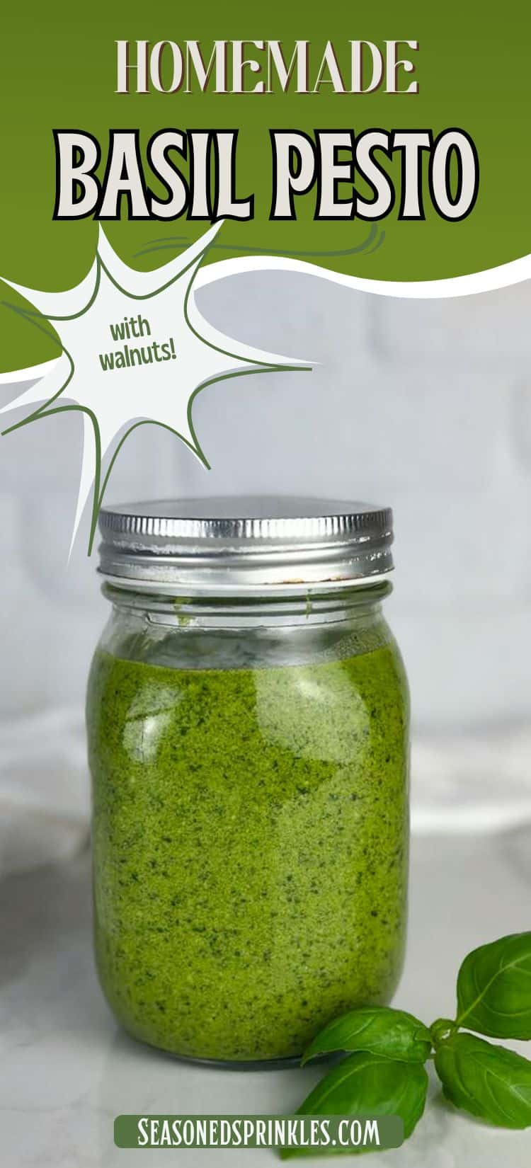 Basil Pesto Sauce with Walnuts (Pesto Sauce without Pine Nuts ...