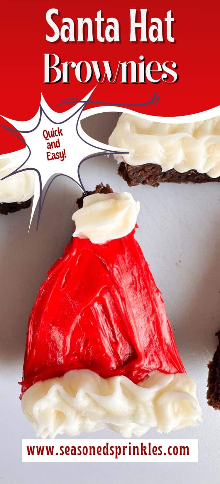 Easy Santa Hat Brownies Recipe - Seasoned Sprinkles