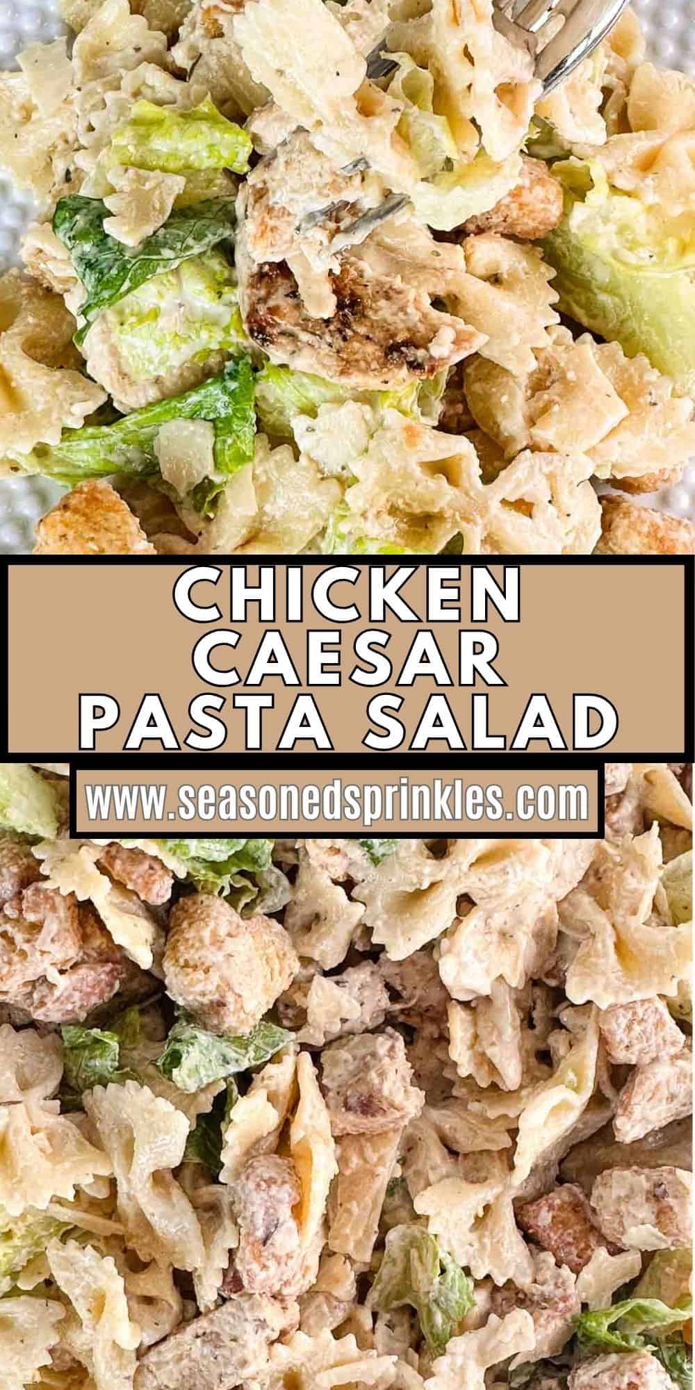 Easy Chicken Caesar Pasta Salad Recipe - Seasoned Sprinkles